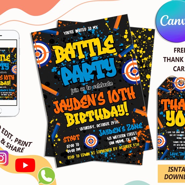 Nerf Battle Party - Etsy