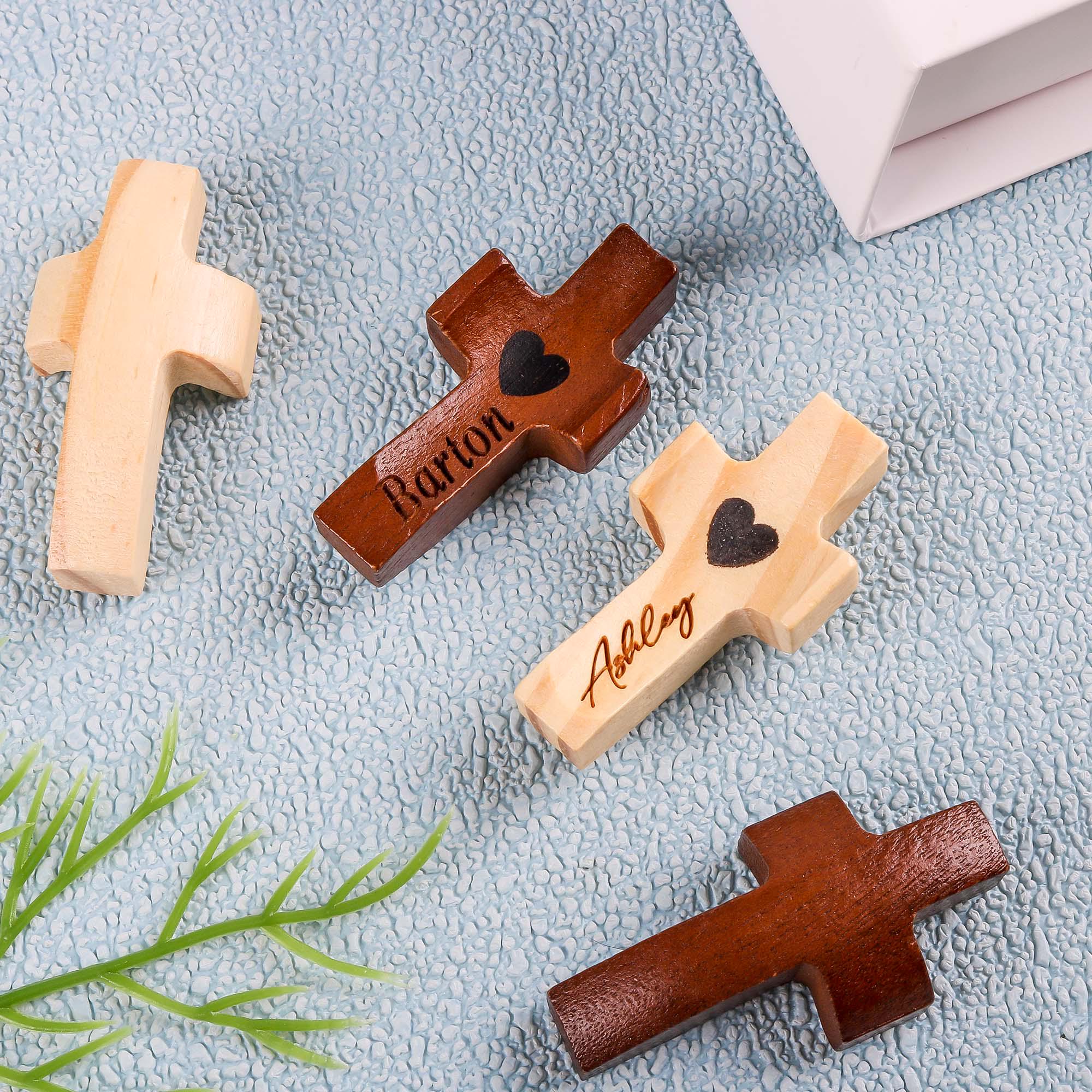 Personalized Wooden Pocket Cross: Comforting Fidget Prayer Gift ...
