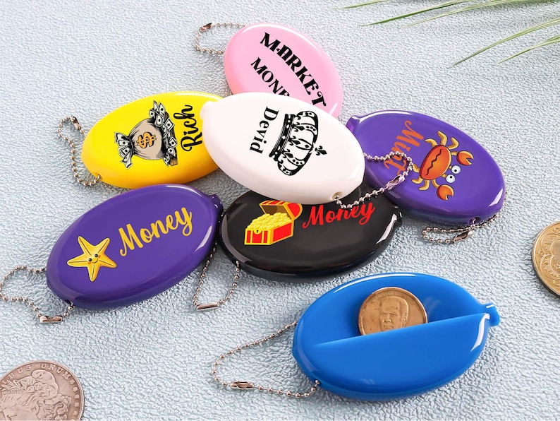 Personalized Squeeze Coin Pouch: Custom Rubber Keychain Coin Purse - Etsy