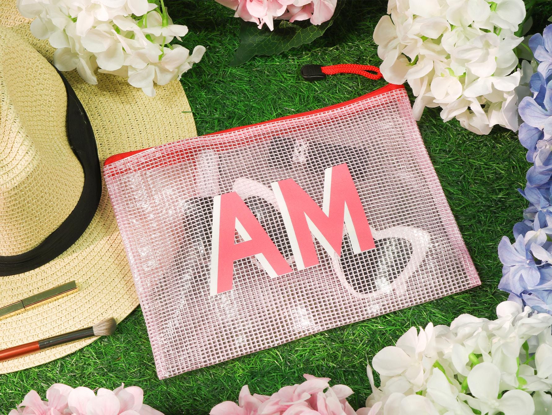 Shadow Monogram Pool Bag,personalized Bridesmaid Beach Pouch,custom ...
