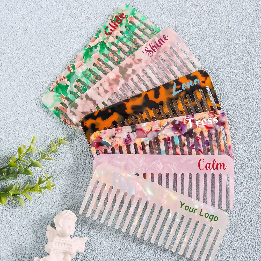 Personalized Amber Hair Comb,custom Acetate Hair Comb,wedding ...