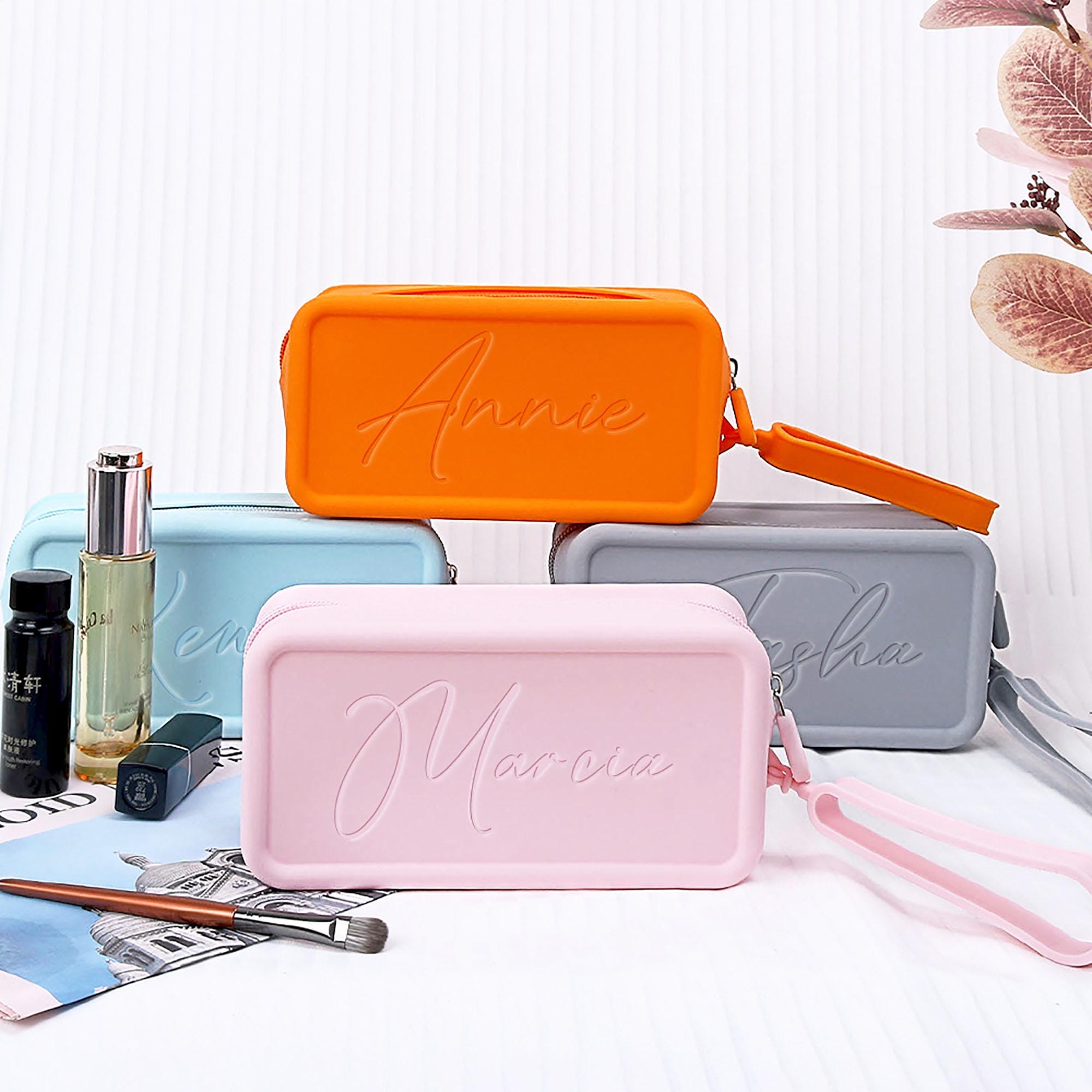 Personalized Silicone Beach Bag: Waterproof Cosmetic & Sunscreen ...