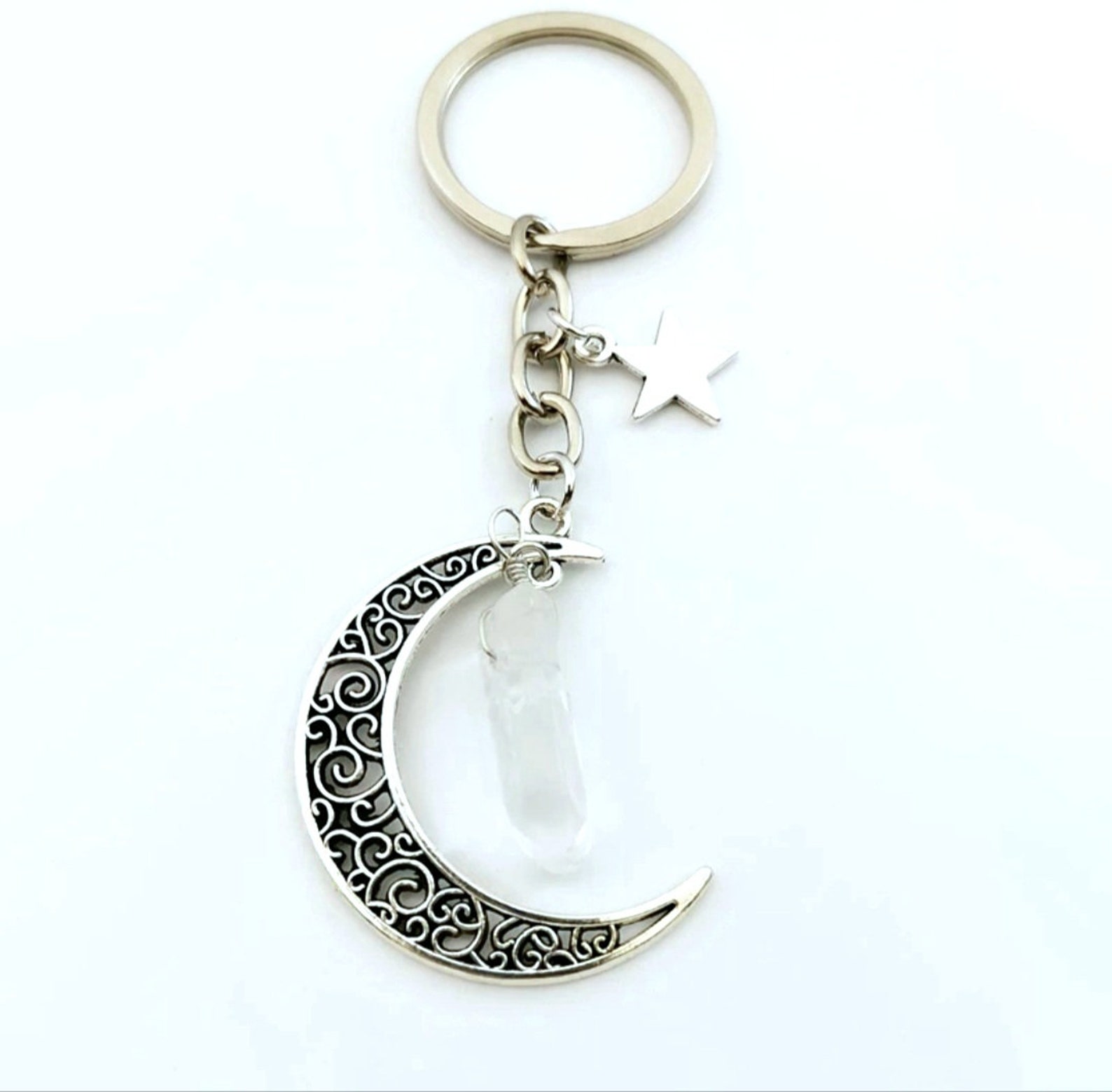 Crescent Moon Keyring Moon Keyring Moon key Witch Keyring | Etsy