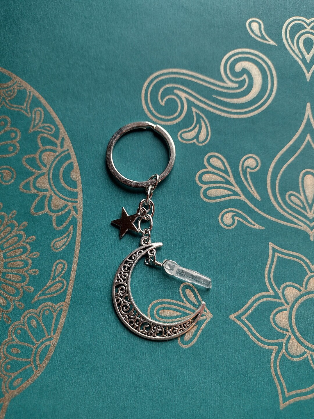 Crescent Moon Keyring Moon Keyring Moon Key Witch Keyring - Etsy