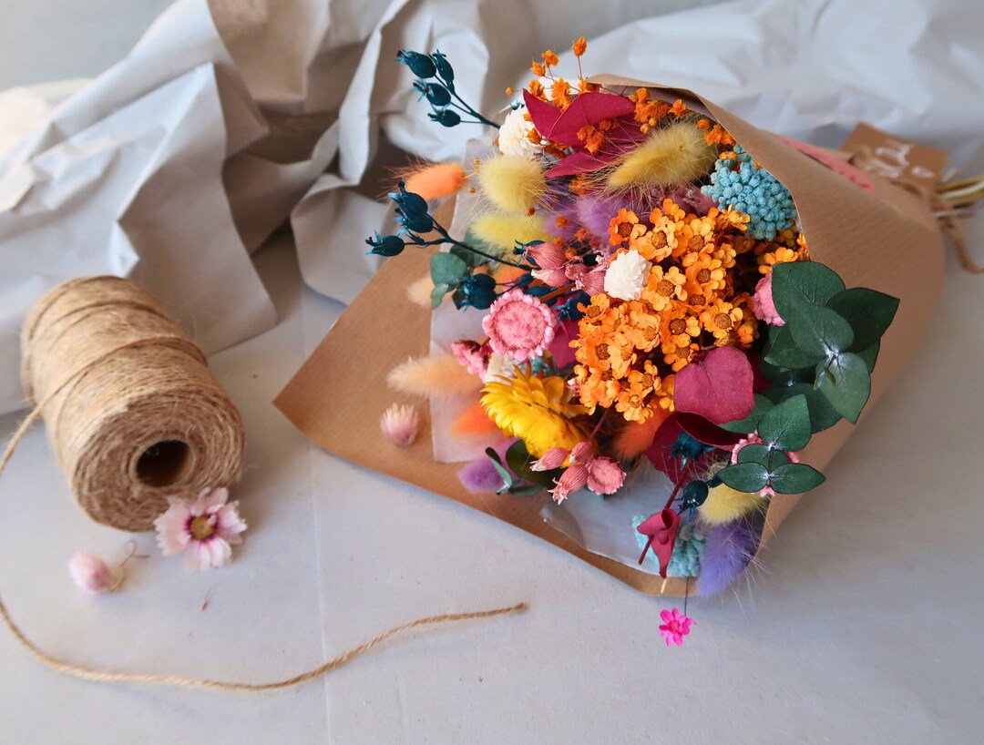 Trockenblumenstrauß FRIEDA groß, ca. 40cm - Etsy.de