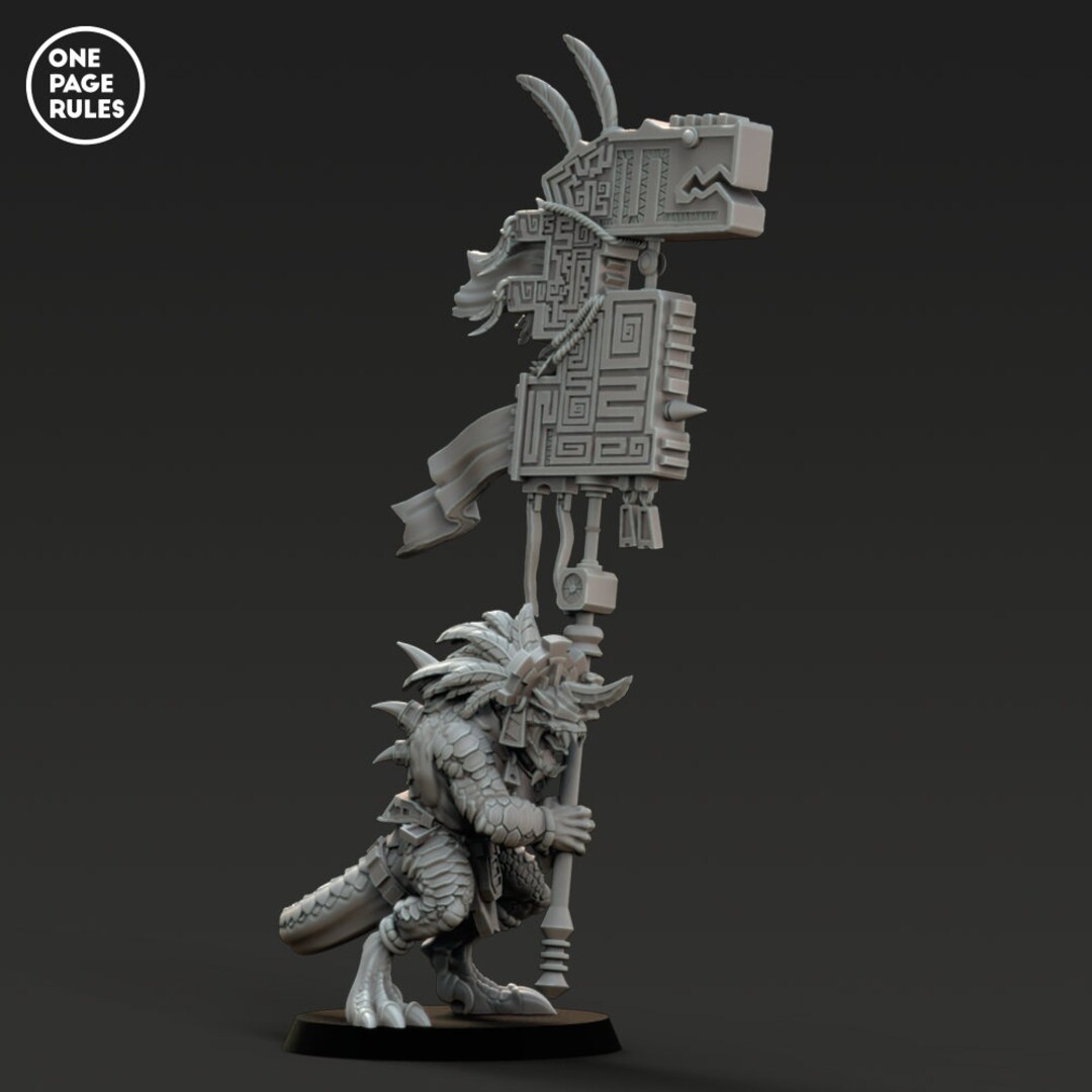 Saurian Veteran (army Standard Bearer) - Saurians (1 Model) - Etsy