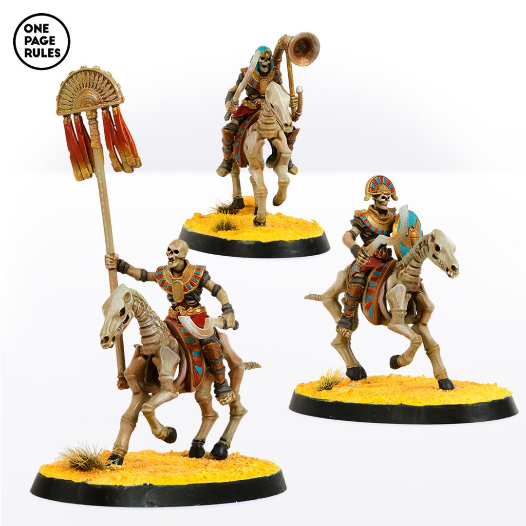 Skeleton Horsemen Command - Mummified Undead (3 Models) - Etsy