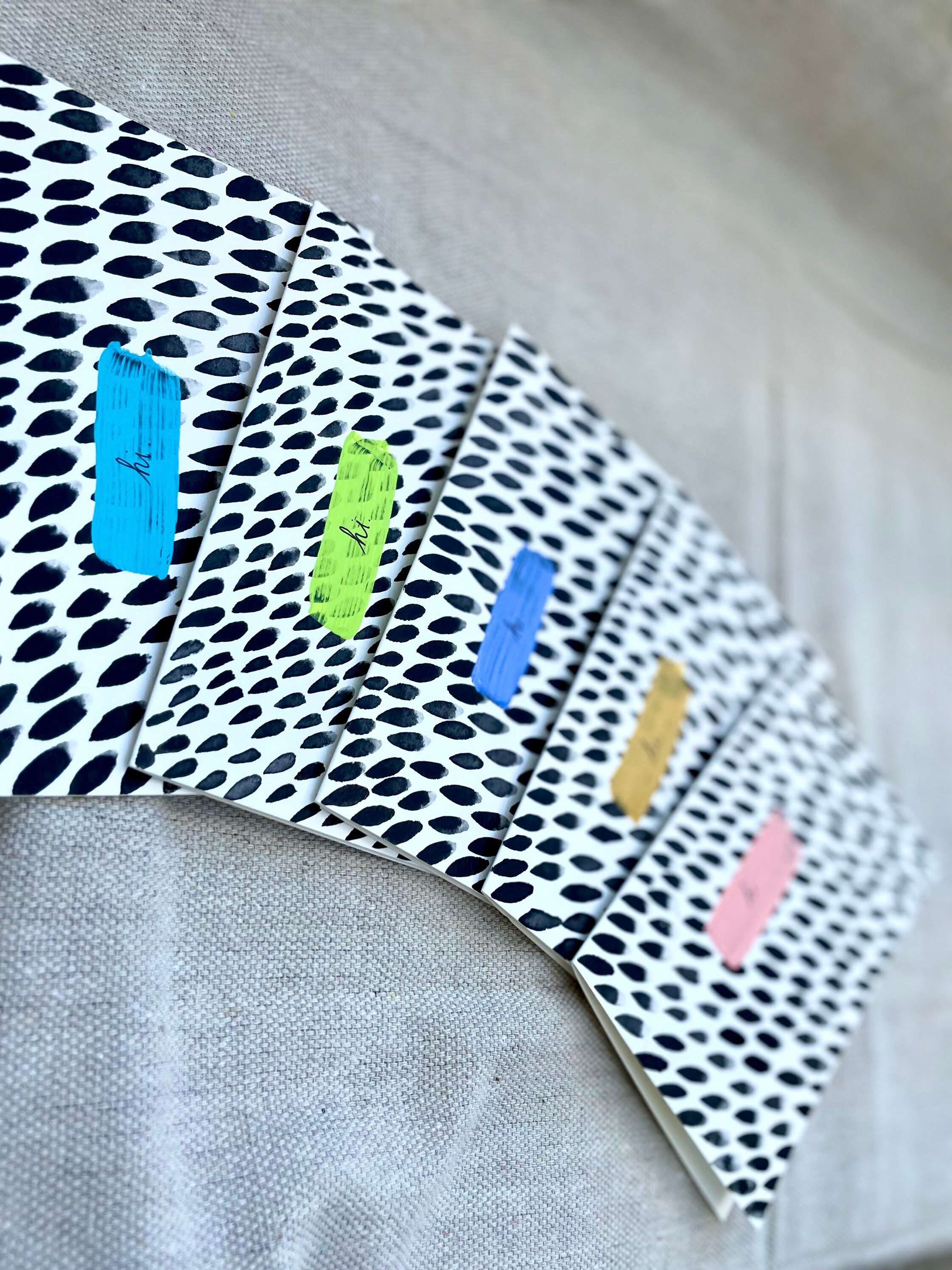 Hand Painted hi Greeting Card Set of 5 - Etsy