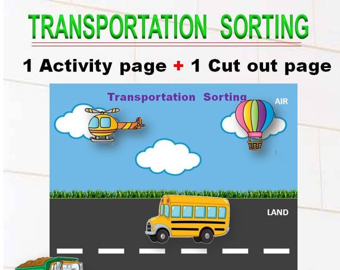 Air Land Sea Activity, Transportation Sorting Game, Preschool ...