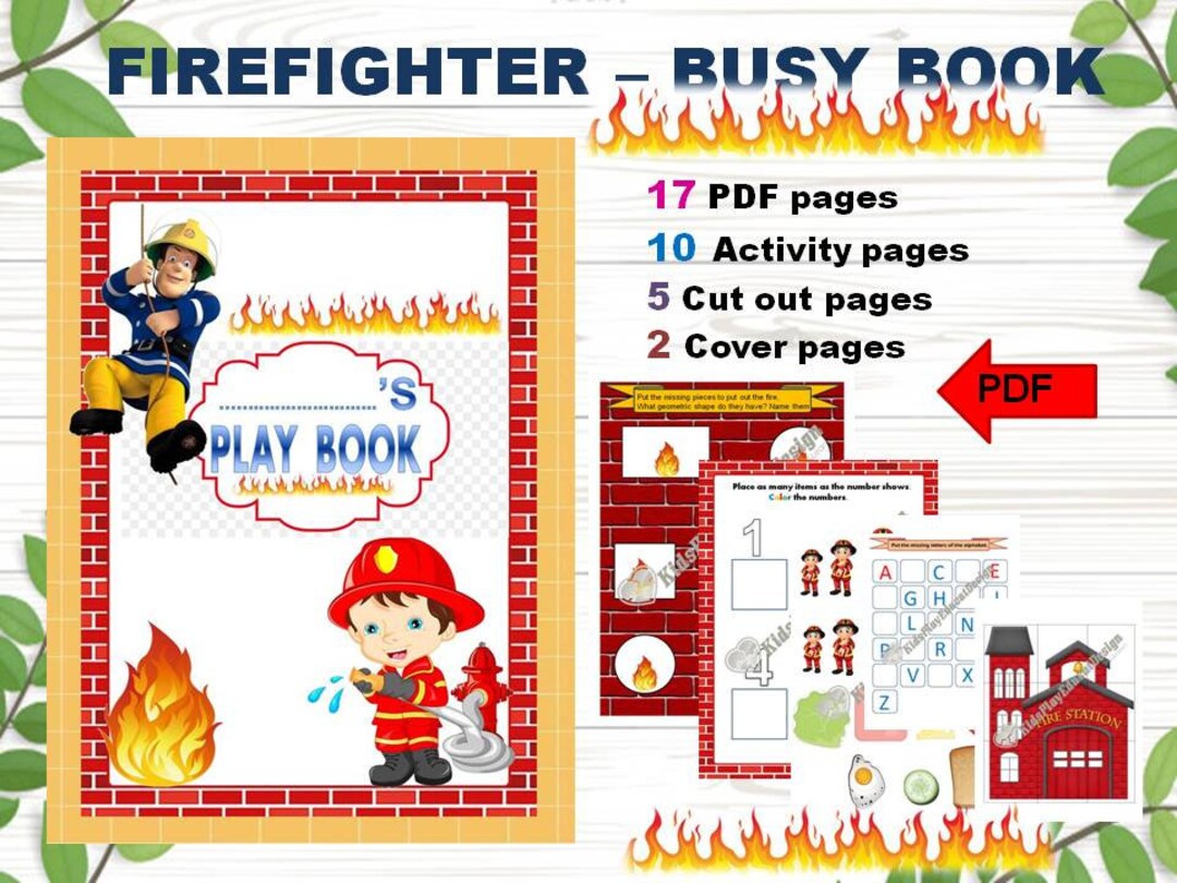 Customized Firefighter Busy Book, Montessori Toddler, Printable ...
