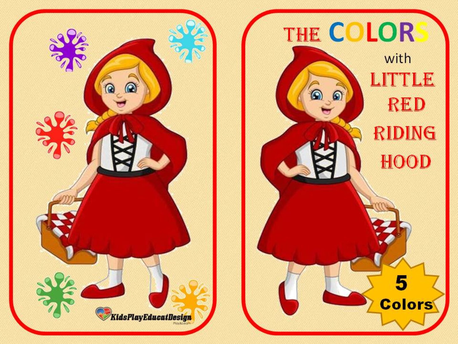 COLOR SORTING PRINTABLE, Little Red Riding Hood, Preschool Learning ...