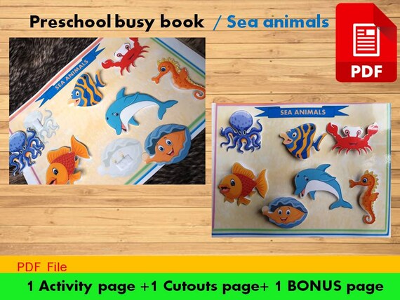 Sea Animals Printablehomeschoolpreschool Activitybusy Book | Etsy