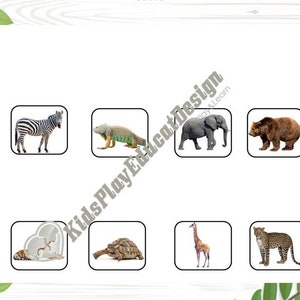 ANIMALS and OBJECTS Pattern Matching Game, Montessori Homeschoole ...
