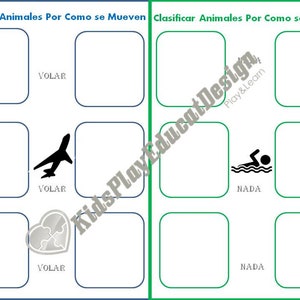 Spanish-sorting Game- How Animals Move, Preschool Printable, Homeschool ...