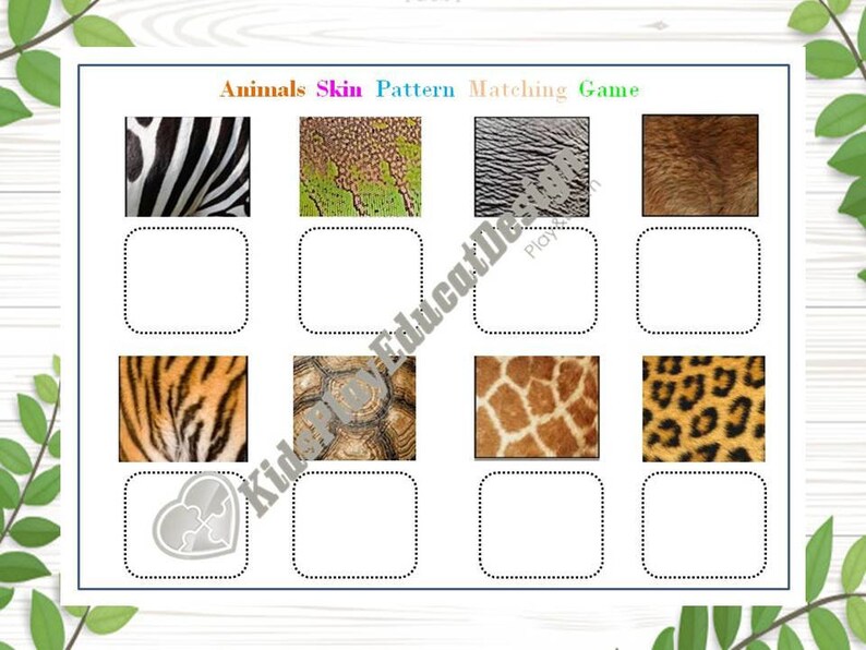 ANIMALS and OBJECTS Pattern Matching Game, Montessori Homeschoole ...