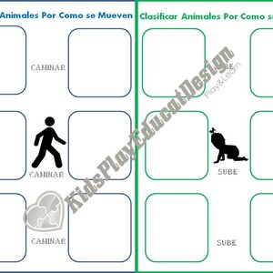 Spanish-sorting Game How Animals Move, Preschool Printable, Homeschool ...
