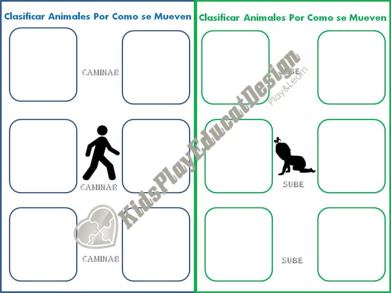 Spanish-sorting Game- How Animals Move, Preschool Printable, Homeschool ...