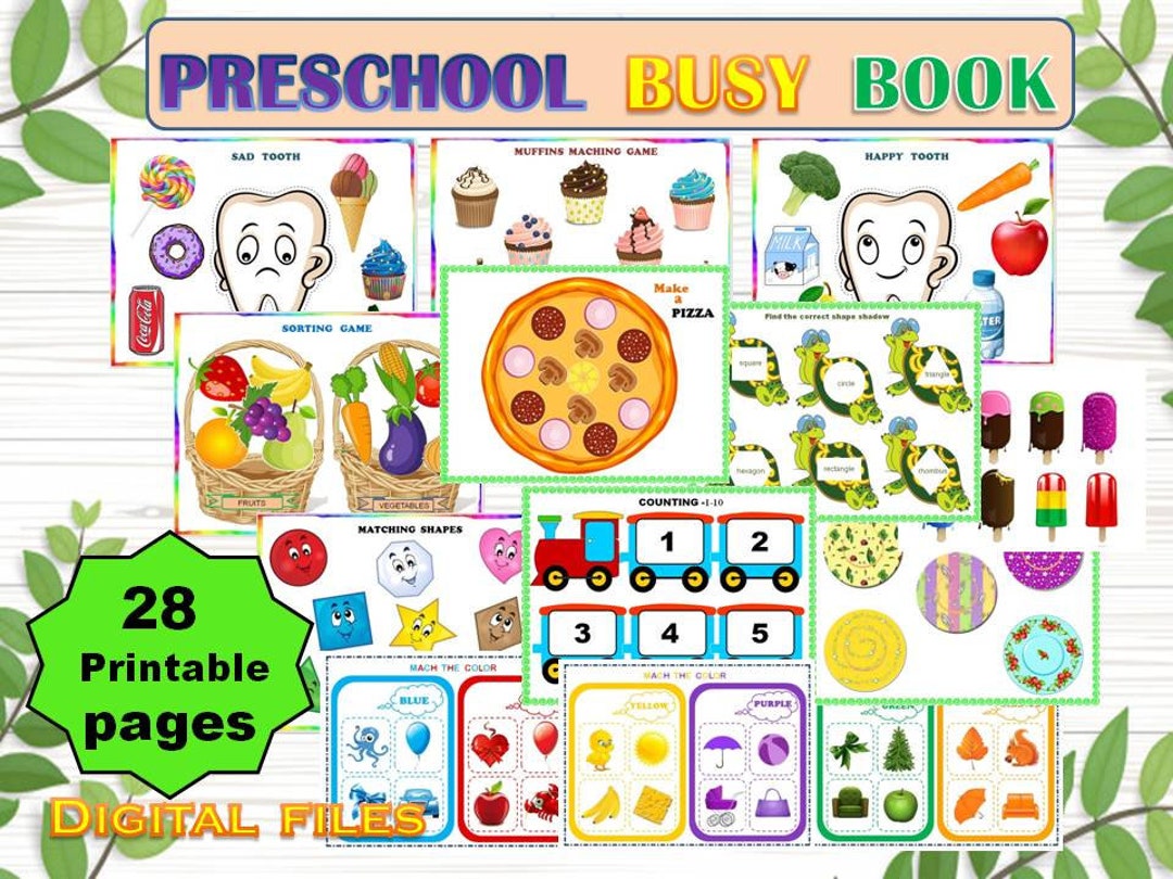 Preschool Busy Book, Homeschool Worksheet, Toddler Activity Binder ...