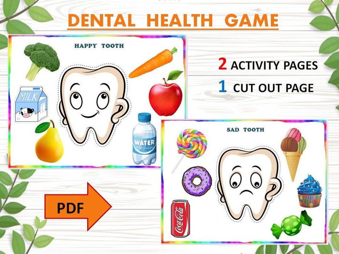 Dental Health Game, Prescchool Activity, Homeschool Printable, Toddler ...