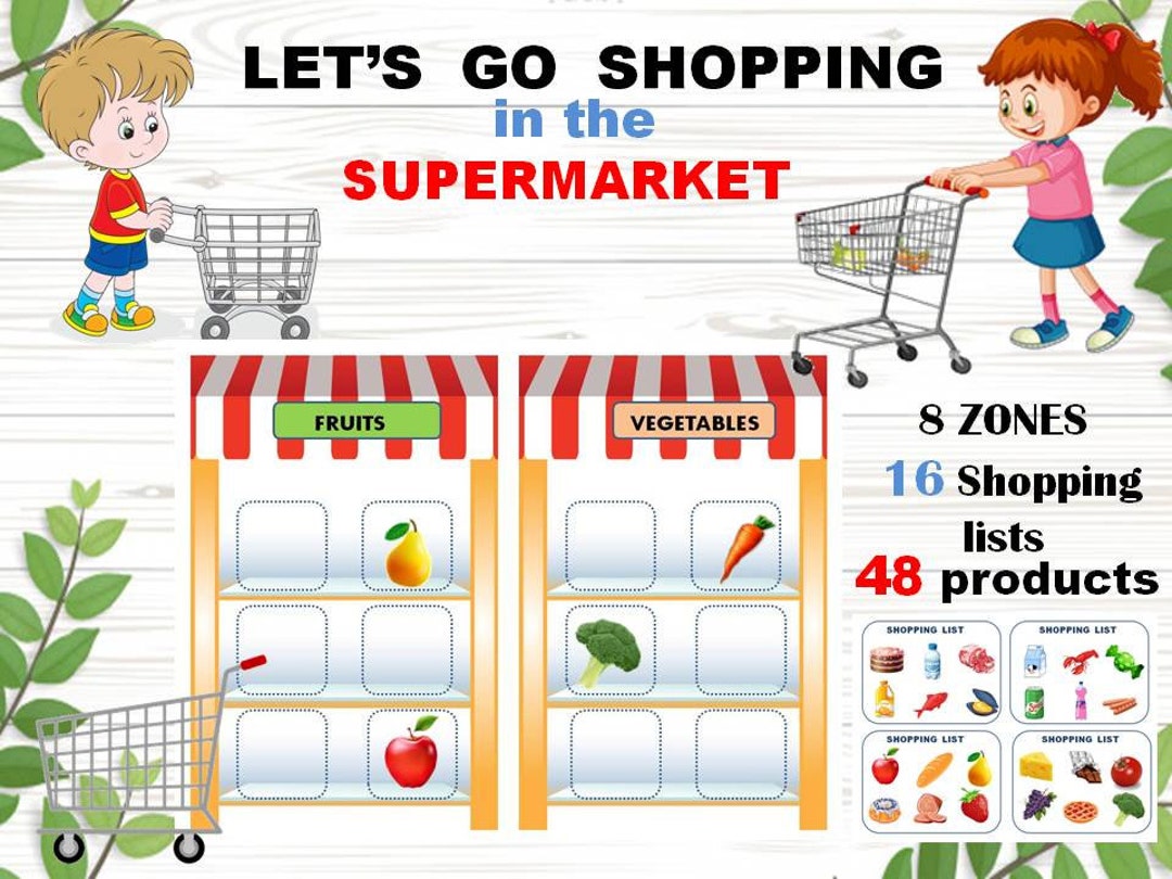 LET'S GO SHOPPING in the Supermarket, Busy Book Printable Game ...