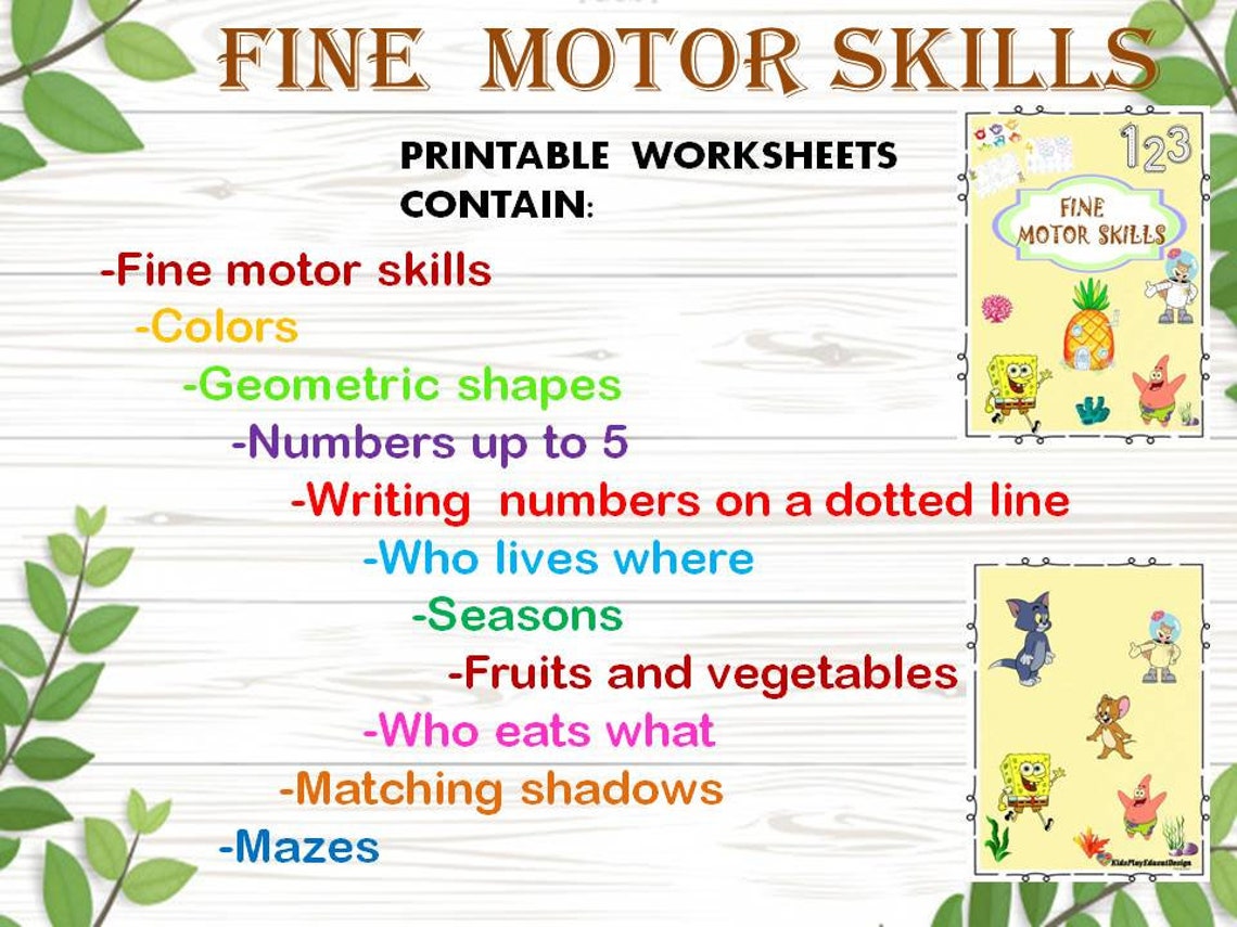 FINE MOTOR SKILLS, Tracing Practice,pre-writing Worksheets, Line ...