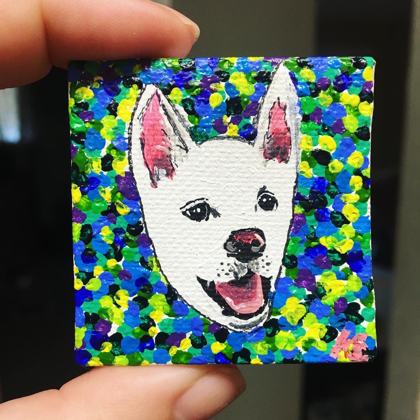 CUSTOM 2x2” Painting Miniature Art Gift Idea Keepsake Personal Memory ...