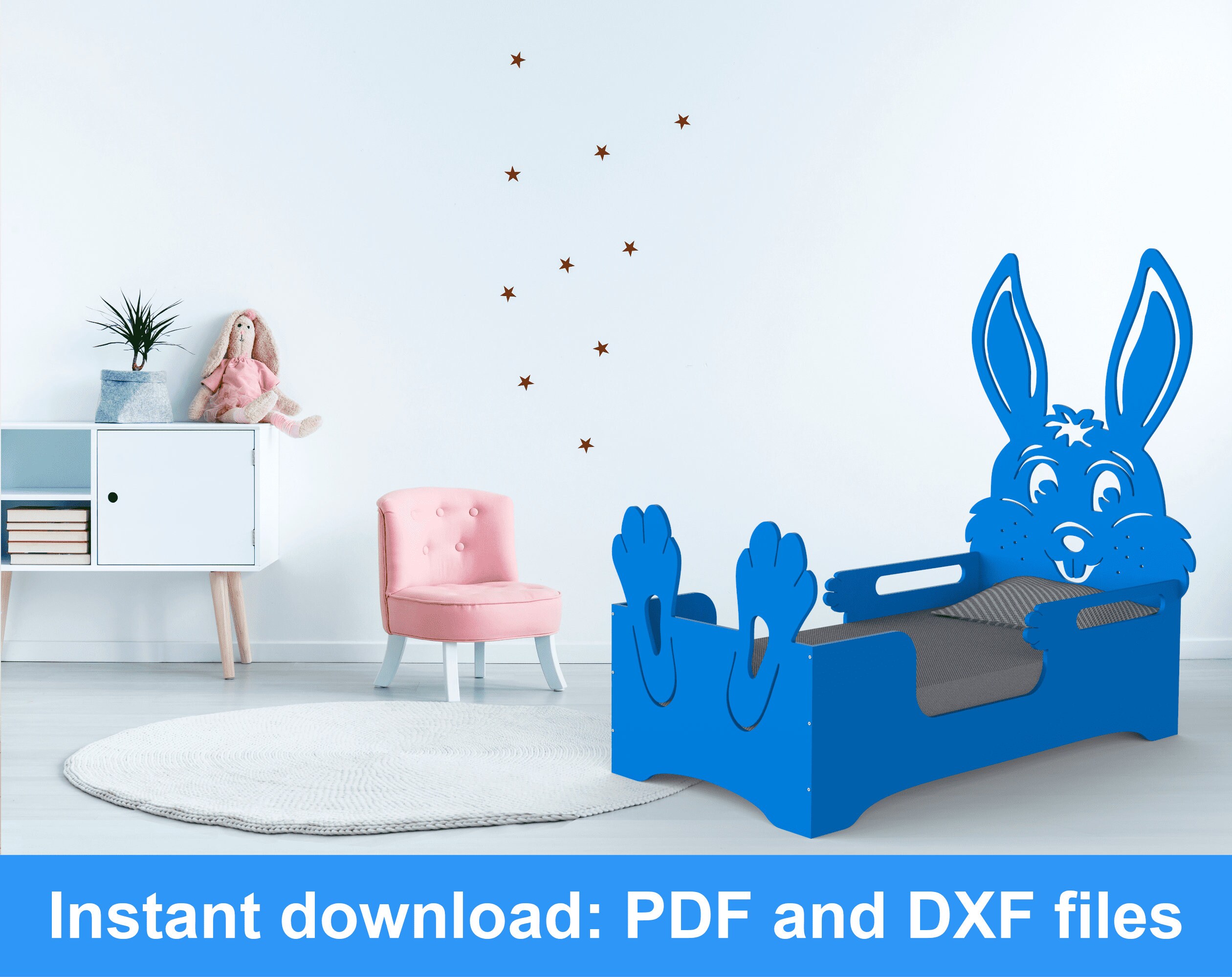 Bunny, Plans for Kid's Wooden Bed, Montessori, Toddler Bed, Wooden ...