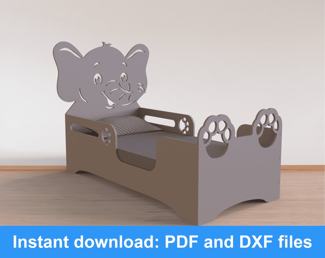 Elephant, Plans for Kid's Wooden Bed, Montessori, Toddler Bed, Wooden ...