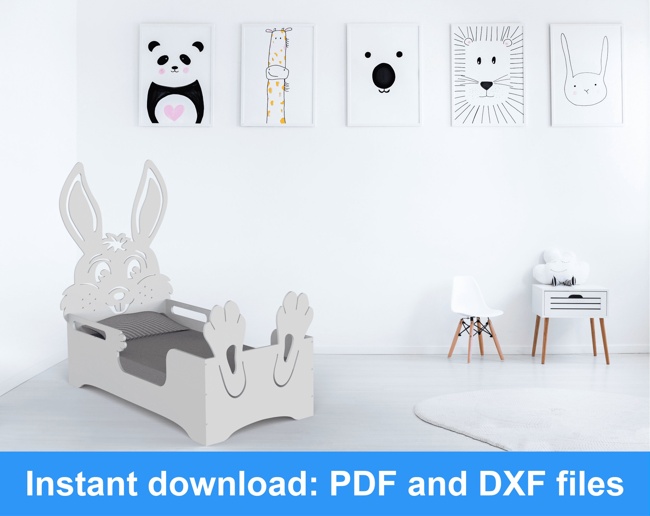 Bunny, Plans for Kid's Wooden Bed, Montessori, Toddler Bed, Wooden ...