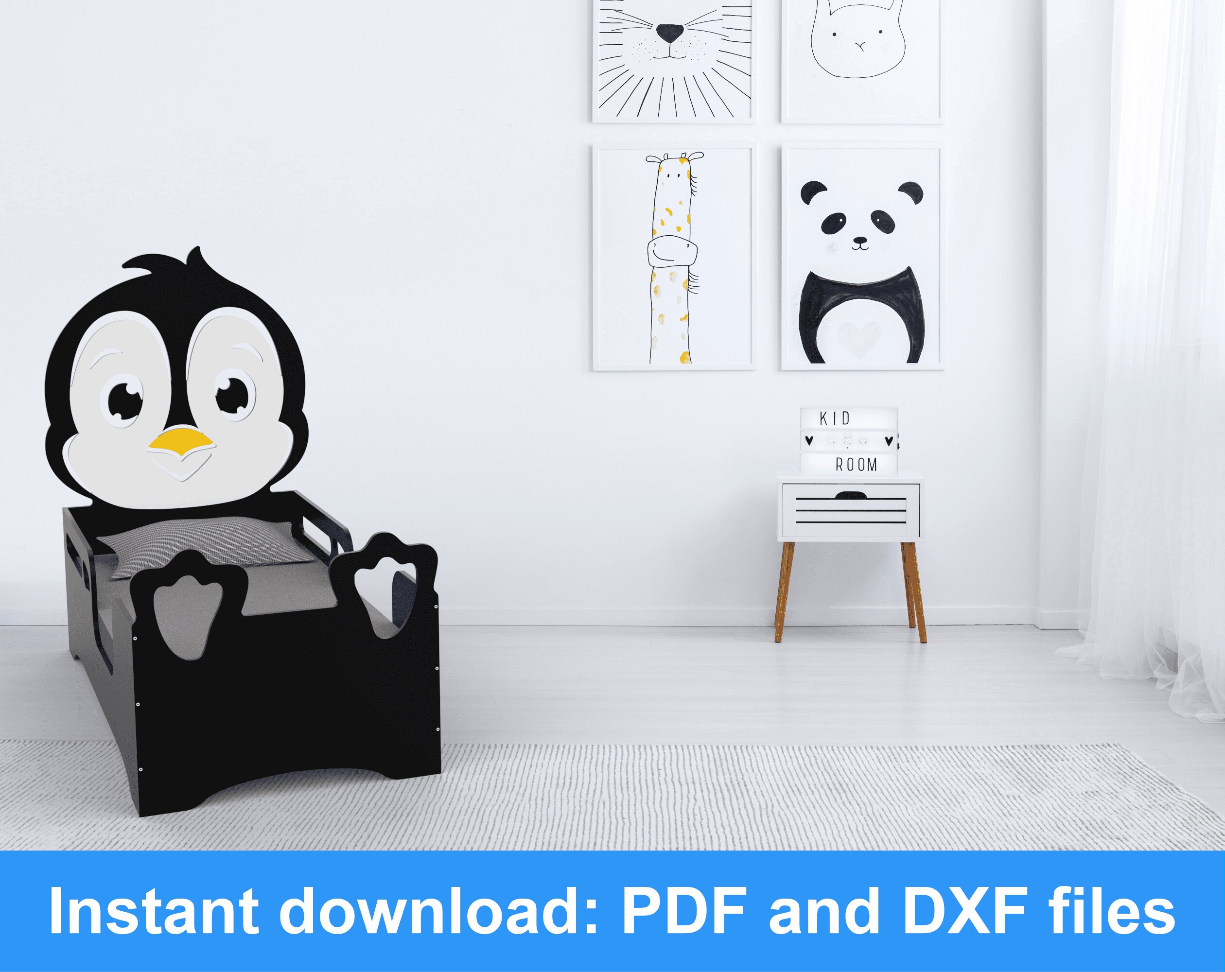 Penguin, Plans for Kid's Wooden Bed, Montessori, Toddler Bed, Wooden ...