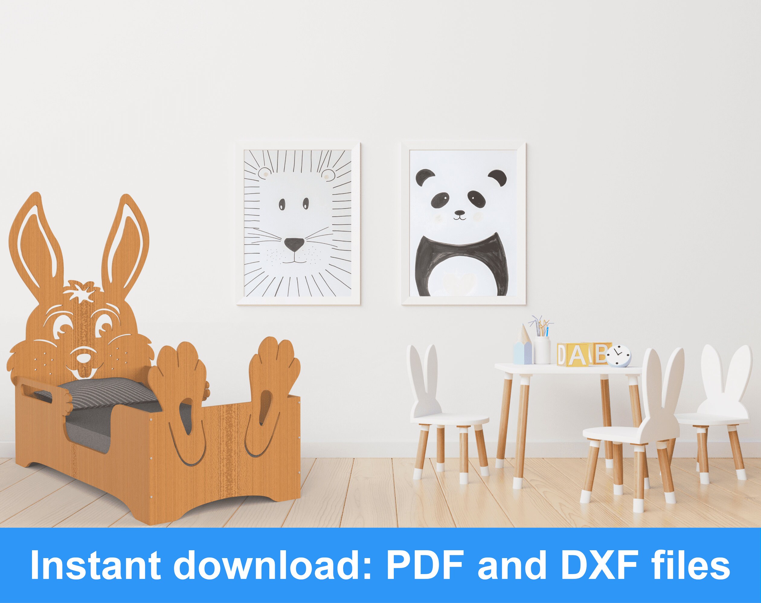 Bunny, Plans for Kid's Wooden Bed, Montessori, Toddler Bed, Wooden ...