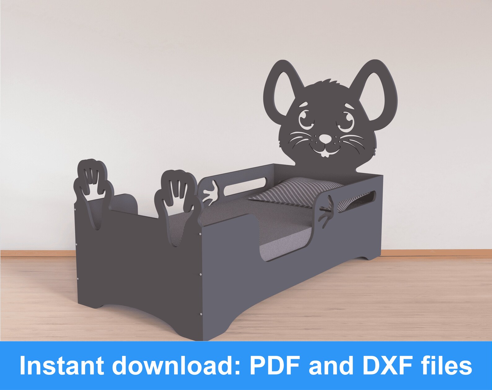 Mouse, Plans for Kid's Wooden Bed, Montessori, Toddler Bed, Wooden ...