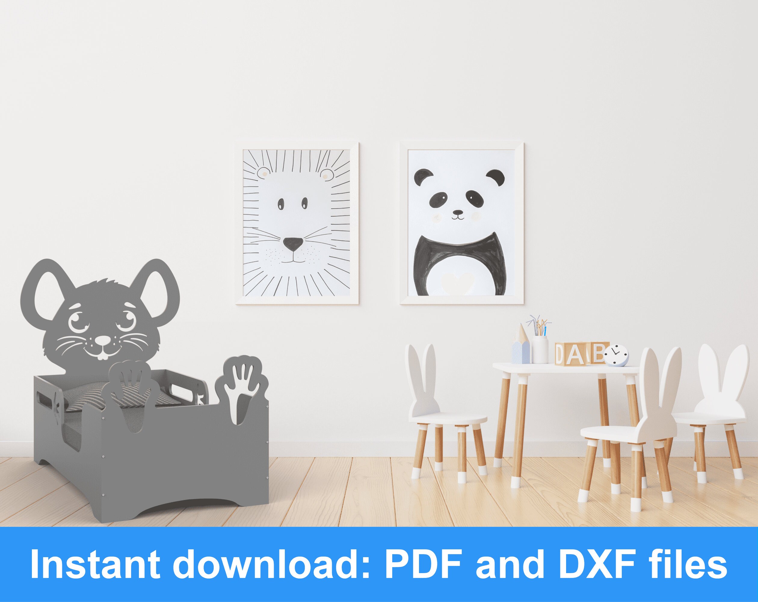 Mouse, Plans for Kid's Wooden Bed, Montessori, Toddler Bed, Wooden ...