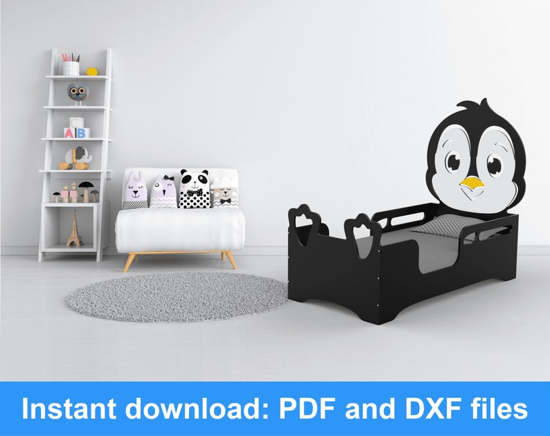 Penguin, Plans for Kid's Wooden Bed, Montessori, Toddler Bed, Wooden ...