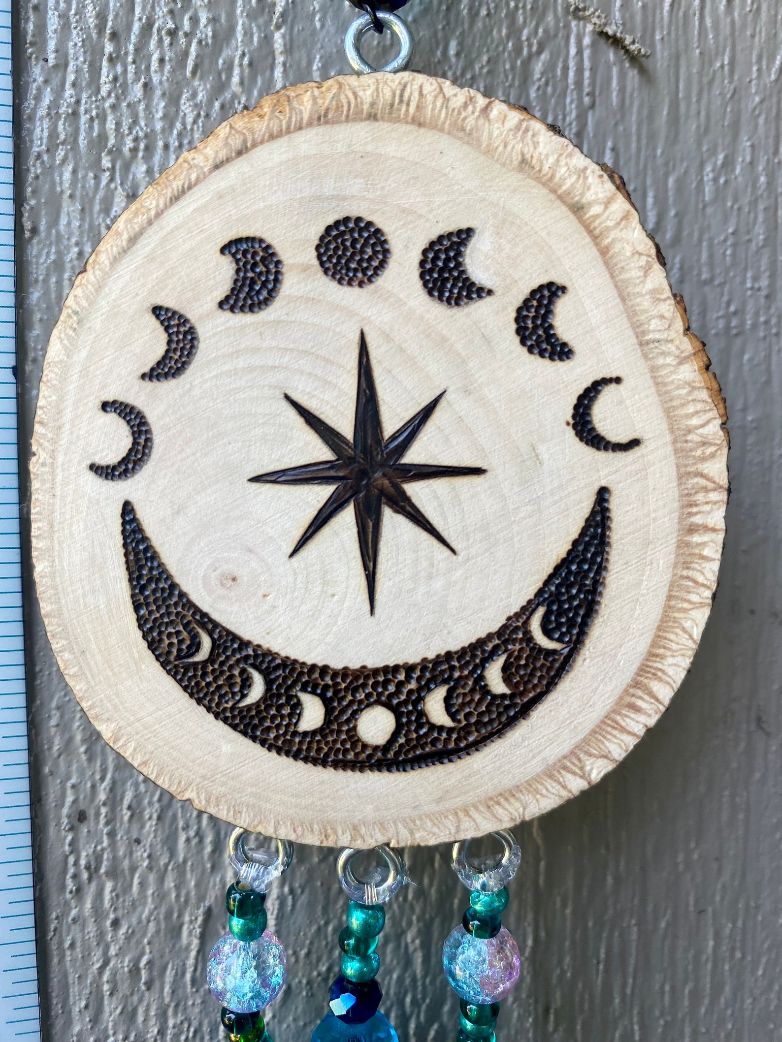 Moon Phase Pyrography Sun Catcher | Etsy