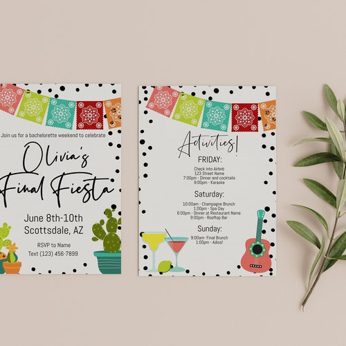 Final Fiesta Bachelorette Party Invitation Final Fiesta - Etsy