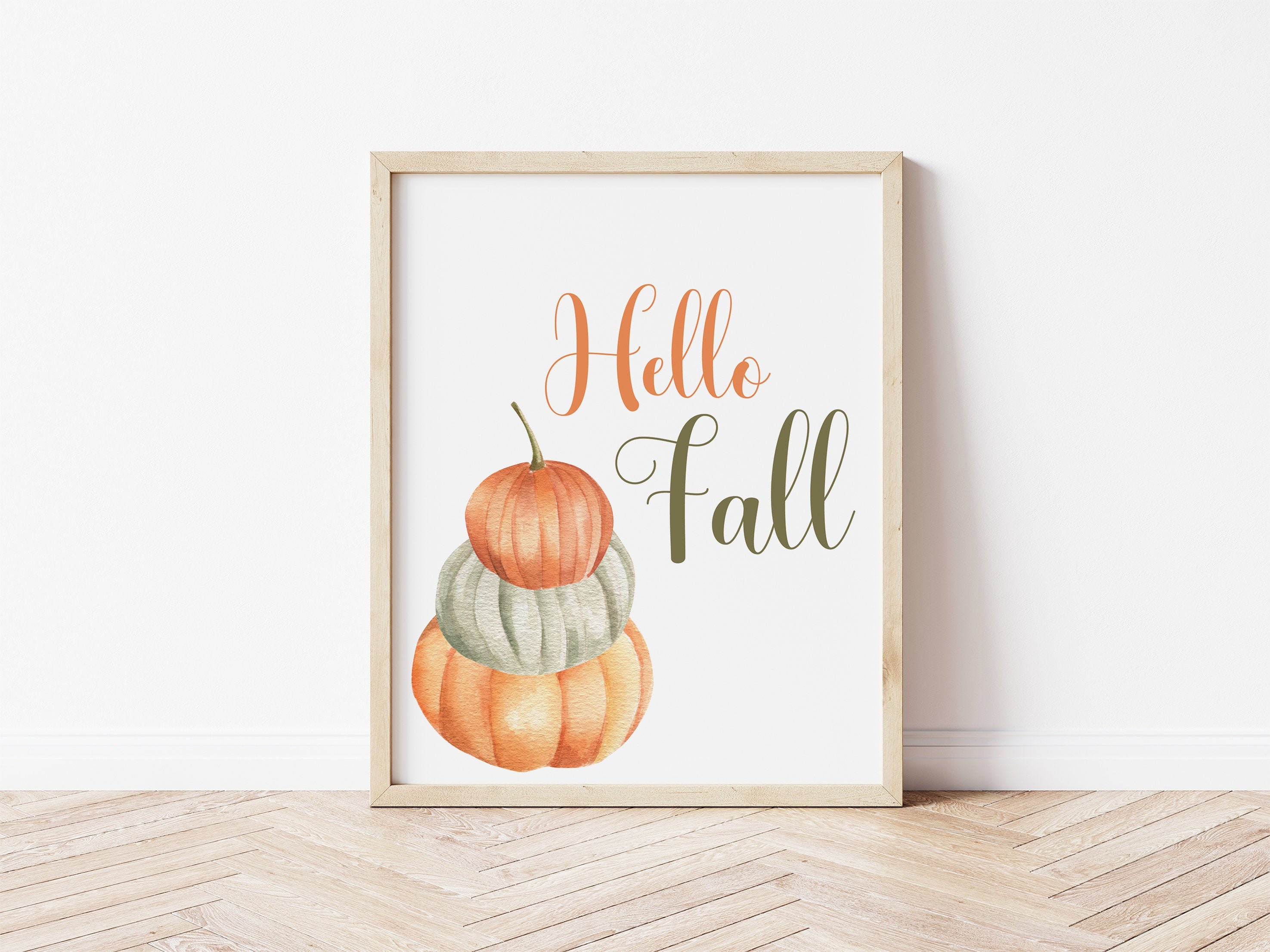 Hello Fall Printable Pumpkin Printable Fall Decor Autumn Decor Hello ...