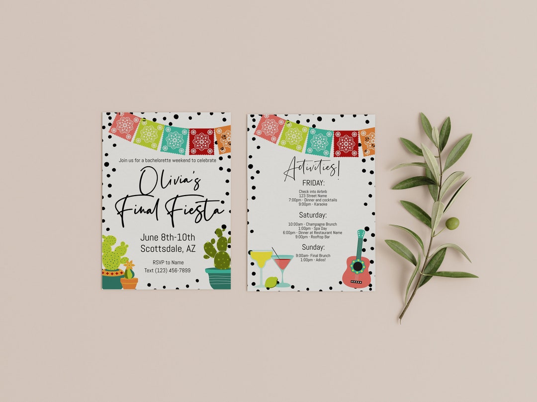 Final Fiesta Bachelorette Party Invitation Template - Etsy