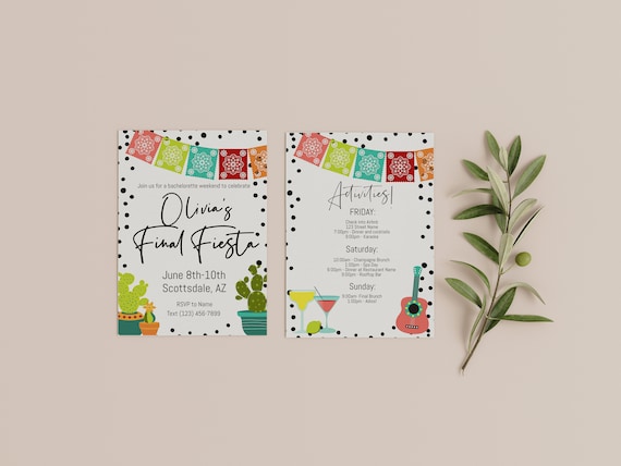 Final Fiesta Bachelorette Party Invitation Template - Etsy