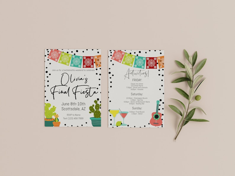 Final Fiesta Bachelorette Party Invitation Template - Etsy