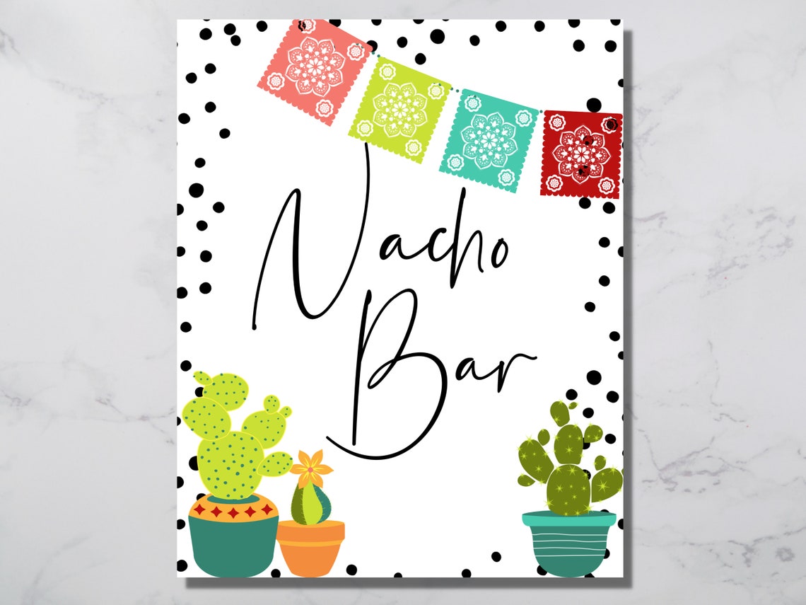 Fiesta Taco Bar Sign Print Fiesta Theme Party Fiesta - Etsy
