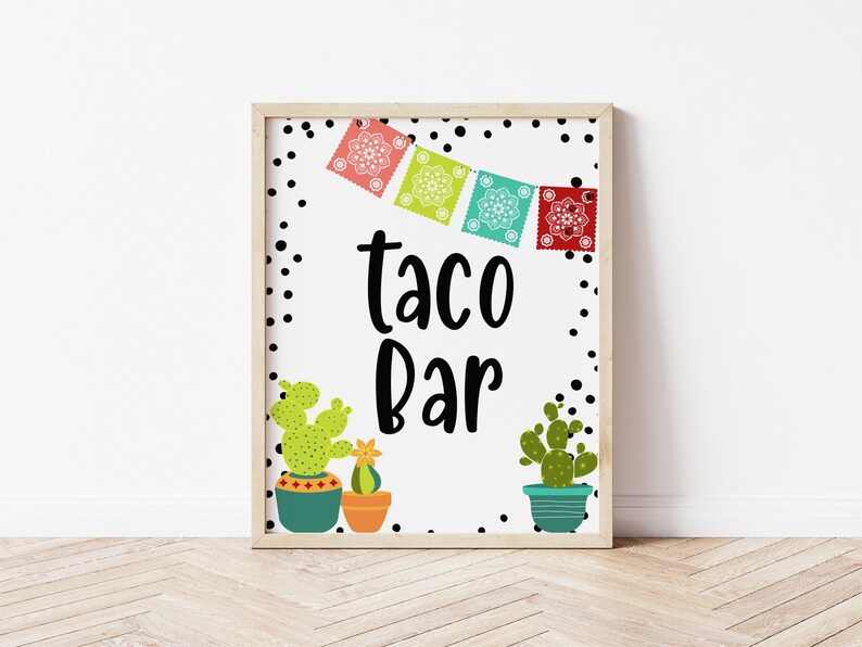 Fiesta Taco Bar Sign Print Fiesta Theme Party Fiesta - Etsy