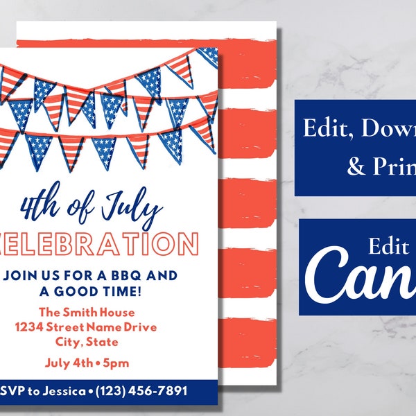 July 4th Invitations - Etsy