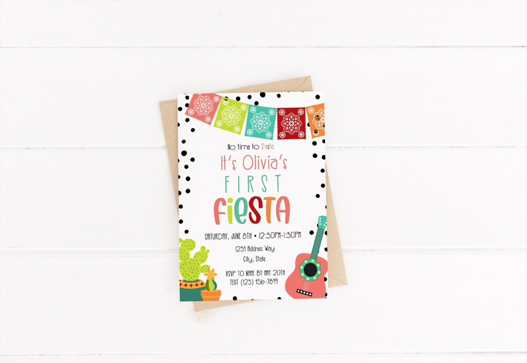 First Birthday Fiesta Invitation Editable Fiesta Invite First Fiesta ...