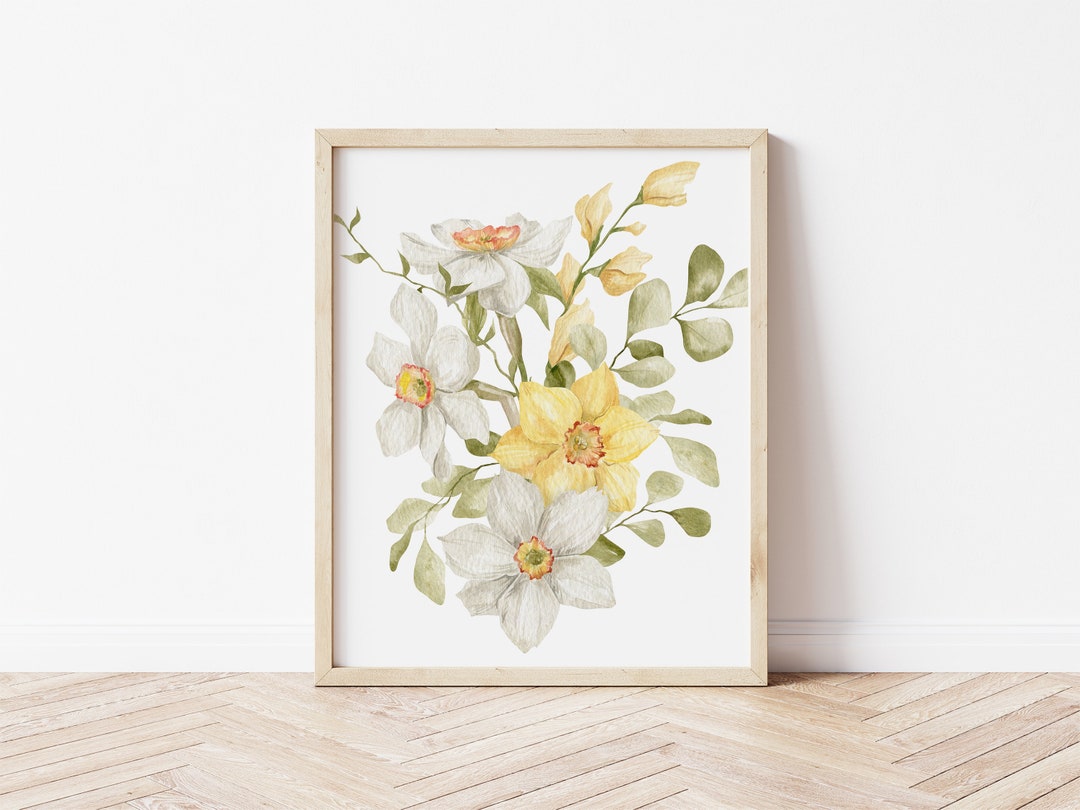Watercolor Flower Printable Art, Spring Floral Print, Farmhouse Home ...