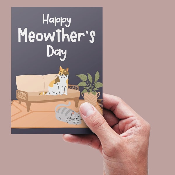 Cat Mothers Day Card - Etsy