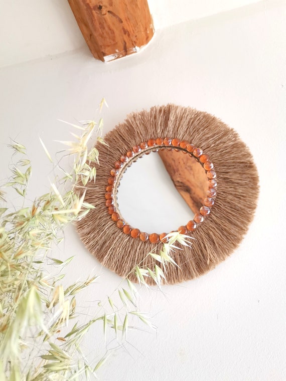 Hand Braided Jute Mirror Original Boho Mirror Jute Mirror | Etsy