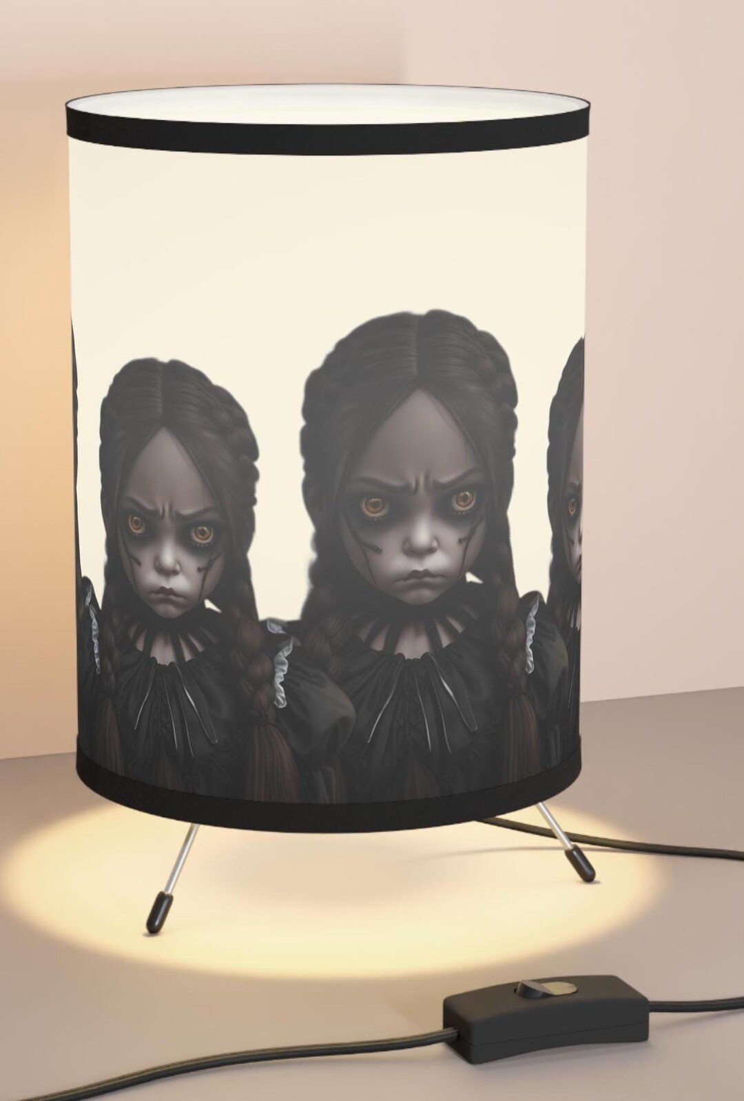 Creepy Girl Lamp, Scary Home Decor, Halloween Decor, Goth Design ...