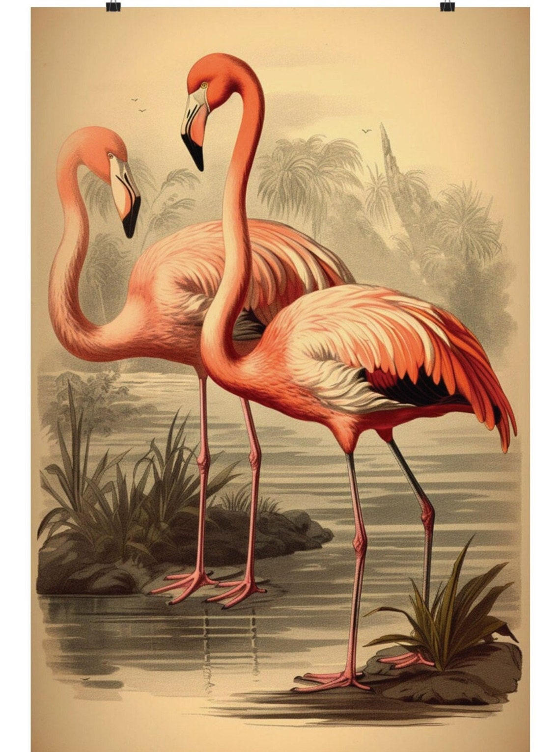 Flamingo Art Print, Flamingo Watercolor, Bird Decor, Wall Art, Flamingo ...