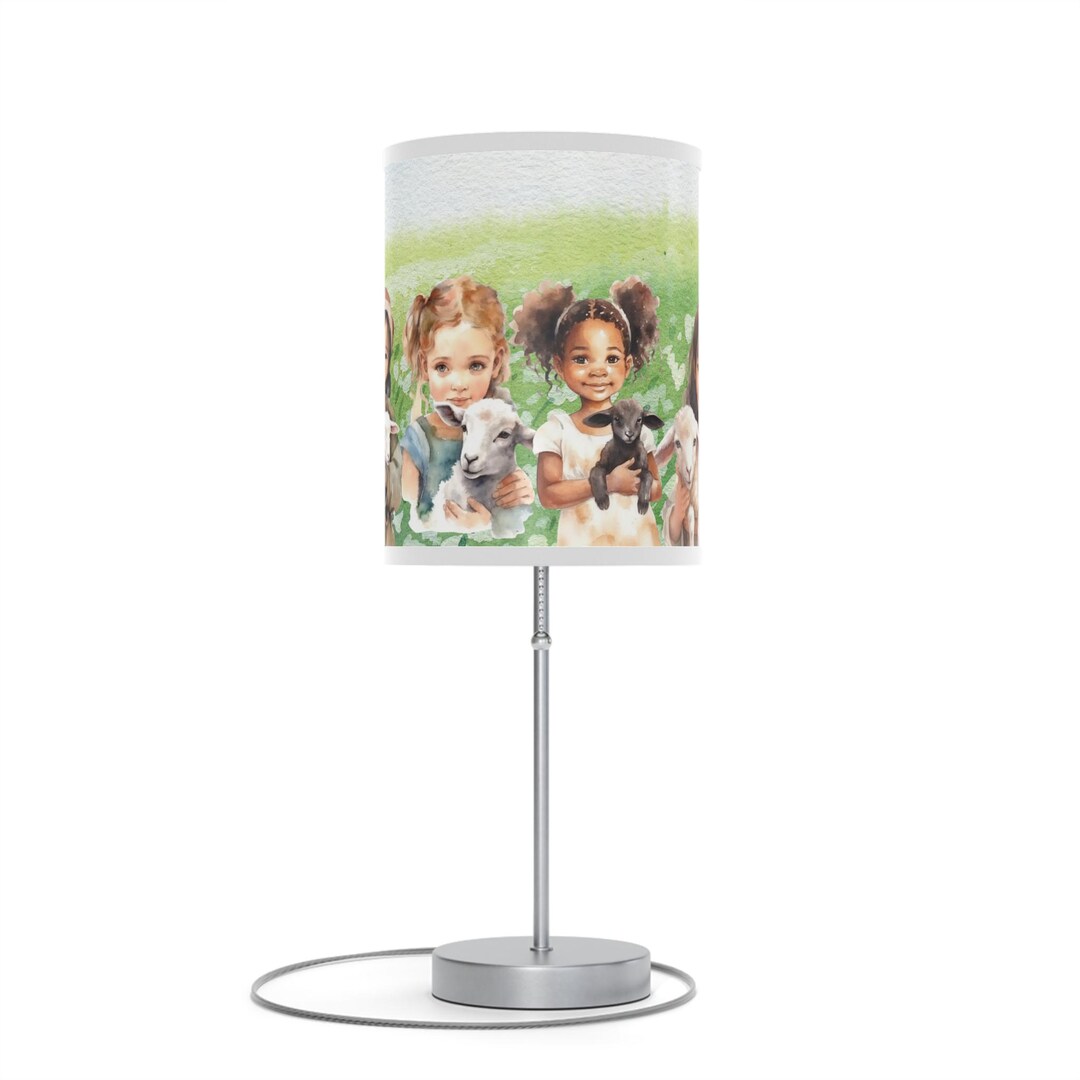 Girls Bedroom Lamp, Girls and Lambs, Farm Decor, Light for Girl, Night ...